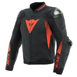 Dainese Super Speed 4 Lederjacke schwarz-matt / fluo-rot 50