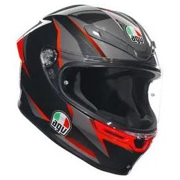 AGV K6 S Integralhelm slashcut schwarz / grau / rot S