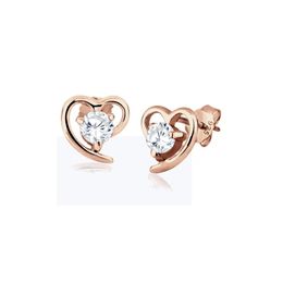Elli Ohrringe 925 Sterling Silber Herz in Rosegold | Gr.: onesize