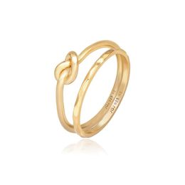Elli Ring 925 Sterling Silber Knoten, Ring Set in Gold | Gr.: 52