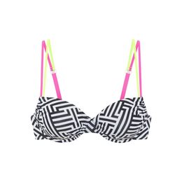 Buffalo Bikini Top female size 85 Lemon / Pink / Black / White