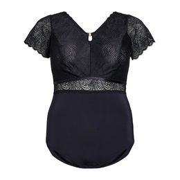 Devoted By Zizzi Shirtbody Damen Gr&ouml;&szlig;e 5XL schwarz