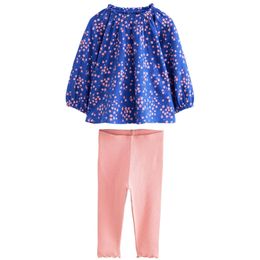 next Set: Bluse und Leggings M&auml;dchen Gr&ouml;&szlig;e 68 blau / rosa