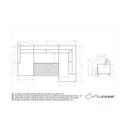 Miuform Wohnlandschaft mit Schlaffunktion Charming Charlie beige Maße (cm): B: 302 H: 90 » Höffner