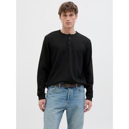 Jack & Jones JACK & JONES Langarmshirt »JJEDOVER HENLEY LS TEE NOOS« Black M M T-Shirt von Jack & Jones