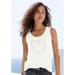 Lascana Tr&auml;gertop &raquo;mit Herz Print&laquo; aus weichem Viskose-Stretch creme 36/38 36/38 Lascana Herz Print