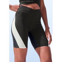 active by Lascana LASCANA ACTIVE Radlerhose Sporthose in Colourblockingdesign anthrazit, weiß, grau XS (32/34) - N-Gr N-Gr XS (32/34) Performance Shorts in...