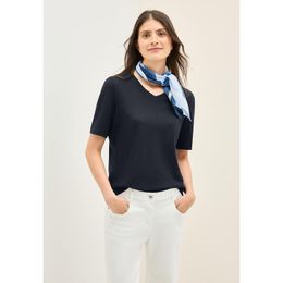 Cecil T-Shirt mit V-Ausschnitt universal blue S (38) S (38) Basic V-Neck Shirt von Cecil