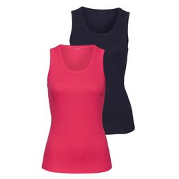 Vivance Tanktop »aus weichem Rippen-Jersey« 2er-Pack pink, navy 32/34 32/34 Angesagte Ripp-Qualität