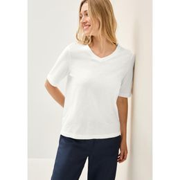 Cecil Damen T-Shirt mit V-Ausschnitt wei&szlig; L (42)