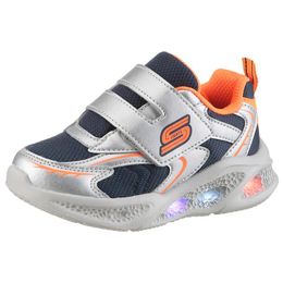 Skechers Sneaker »METEOR-LIGHTS« Klettschuh mit Blinkfunktion, Größenschablone zum Download silberfarben-orange 25 25 Skechers Sneaker mit breitem...