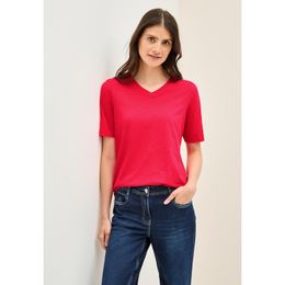 Cecil T-Shirt mit V-Ausschnitt glazed apple red M (40) M (40) Basic V-Neck Shirt von Cecil