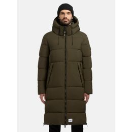 Steppmantel Khujo "Rigo Matt-YM", Herren, Gr. L52, grün, Obermaterial: 100% Polyester, Futter: 100% Nylon, Wattierung: 100% Polyester, Sportlich, gerade knielang, hoch geschlossener Ausschnitt, eng Bündchen, Mäntel, Warmer Herren Puffermantel mit Rucksack-Trägern