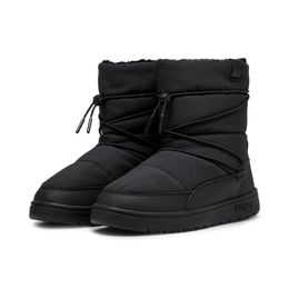 Sneaker Puma "Snowbae Stiefel Damen", Damen, Gr. 37,5, schwarz (schwarz shadow gray), Obermaterial: Kuhleder, Synthetik, Textil; Futter: Textil; Innensohle: Textil; Laufsohle: Gummi, Schuhe Sneaker
