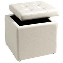 Sitzwürfel Home Affaire, weiß, B:41cm H:40cm, Obermaterial: 100% Polyvinylidenchlorid, Hocker, mit gepolstertem Deckel