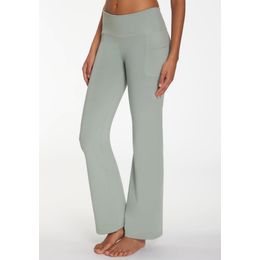 active by Lascana Jazzpants LASCANA ACTIVE, Damen, Gr. 40/42, N-Gr, grün (mint), Obermaterial: 95% Baumwolle, 5% Elasthan, unifarben, Basic, körpernah lang, Hosen, mit Handytasche, Loungewear