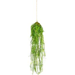 Kunstranke Creativ green "Miniblatt-Hänger", grün, B:15cm H:70cm, Kunststoff, Kunstpflanzen