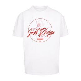 Just Rhyse T-Shirt 'Full Bloom' Herren Gr&ouml;&szlig;e S pink / rot / wei&szlig;