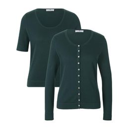 Peter Hahn - Twinset aus 100% SUPIMA -Baumwolle, grün, Gr. 42 / M - Baumwolle