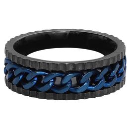 etNox hard and heavy etNox Kette Ring schwarz blau SR460