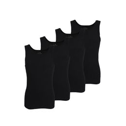 Tom Tailor Tank-Top 4Er Pack Great Falls in schwarz-dunkel-uni | Gr.: 6