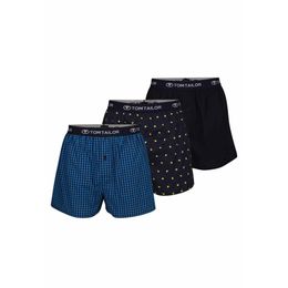 Tom Tailor Boxershort 3Er Pack Clubhouse in blau-dunkel-Allover | Gr.: 4