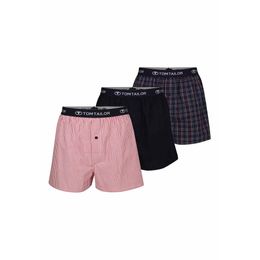 Tom Tailor Boxershort 3Er Pack Clubhouse in rot-hell-Streifen | Gr.: 8