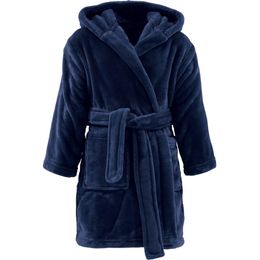 REDBEST Fleece Kinder-Bademantel mit Kapuze Perris in marine | Gr.: 86/92