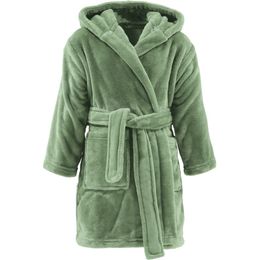REDBEST Fleece Kinder-Bademantel mit Kapuze Perris in gr&uuml;n | Gr.: 122/128