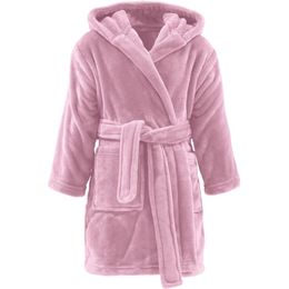 REDBEST Fleece Kinder-Bademantel mit Kapuze Perris in mauve | Gr.: 86/92