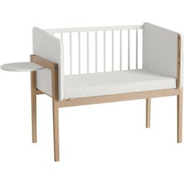 Beistellbett Paidi "LITTLE CLOUD", weiß (buche, kreideweiß), B:99cm H:110cm T:57cm, Holz teilmassiv, Babybetten, mit Lattenrost, variabel höhenverstellbar, umbaubar zum Tiny Sofa
