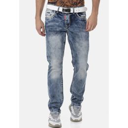 Cipo & Baxx CIPO & BAXX Herren Straight-Jeans, blau, Gr. 42, Denim/Jeans, Obermaterial: 100% Baumwolle, Jeans