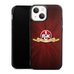 DeinDesign iPhone 13 Mini Handy Slim Case extra d&uuml;nn Silikon Handyh&uuml;lle schwarz H&uuml;lle Logo Official Licensed Product 1. Fc Kaiserslautern Silikon Slim Case