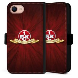 DeinDesign iPhone 16e Handy Klapph&uuml;lle Handyh&uuml;lle aus Kunst Leder schwarz Flip Case Logo Official Licensed Product 1. Fc Kaiserslautern Sideflip mit Lasche