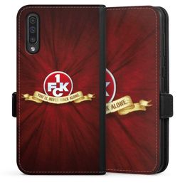 DeinDesign Galaxy A50 Handy Klapph&uuml;lle Handyh&uuml;lle aus Kunst Leder schwarz Flip Case Logo Official Licensed Product 1. Fc Kaiserslautern Sideflip mit Lasche