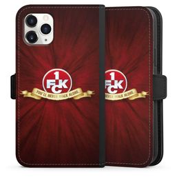 DeinDesign iPhone 11 Pro Handy Klapph&uuml;lle Handyh&uuml;lle aus Kunst Leder schwarz Flip Case Logo Official Licensed Product 1. Fc Kaiserslautern Sideflip mit Lasche
