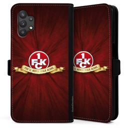 DeinDesign Galaxy A32 5G Handy Klapph&uuml;lle Handyh&uuml;lle aus Kunst Leder schwarz Flip Case 1. Fc Kaiserslautern Official Licensed Product Logo Sideflip mit langer 