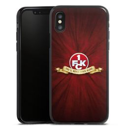DeinDesign iPhone X Handy Silikon H&uuml;lle Case schwarz Handyh&uuml;lle Logo Official Licensed Product 1. Fc Kaiserslautern