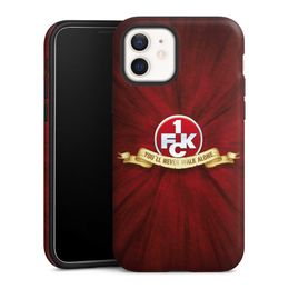 DeinDesign iPhone 12 mini Handy Panzer Handyh&uuml;lle robuste Outdoor H&uuml;lle Schutzh&uuml;lle matt 1. Fc Kaiserslautern Official Licensed Product Logo Tough Case