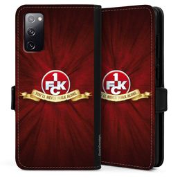 DeinDesign Galaxy S20 Handy Klapph&uuml;lle Handyh&uuml;lle aus Kunst Leder schwarz Flip Case Logo 1. Fc Kaiserslautern Official Licensed Product Sideflip mit Lasche