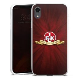 DeinDesign iPhone Xr Handy Silikon H&uuml;lle Case wei&szlig; Handyh&uuml;lle Logo Official Licensed Product 1. Fc Kaiserslautern Silikon Case