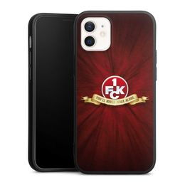 DeinDesign iPhone 12 mini Handy Premium Silikon H&uuml;lle Handyh&uuml;lle schwarz Case 1. Fc Kaiserslautern Official Licensed Product Logo Silikon Premium Case