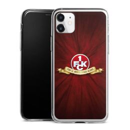 DeinDesign iPhone 11 Handy Slim Case Silikon Handyh&uuml;lle transparent H&uuml;lle extra d&uuml;nn Logo 1. Fc Kaiserslautern Official Licensed Product Silikon Slim Case
