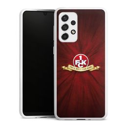 DeinDesign Galaxy A33 5G Handy Silikon H&uuml;lle Case wei&szlig; Handyh&uuml;lle 1. Fc Kaiserslautern Official Licensed Product Logo Silikon Case
