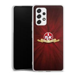 DeinDesign Galaxy A53 5G Handy Silikon H&uuml;lle Case transparent Handyh&uuml;lle 1. Fc Kaiserslautern Official Licensed Product Logo Silikon Case