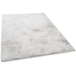 Gino Falcone Fellteppich &raquo;Kuschelteppich Chiara&laquo; rechteckig 30 mm H&ouml;he Kunstfell, Kaninchenfell-Haptik, besonders weicher Langflor silber Polyester B : 60cm 1 Stk.