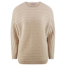 include - Rundhals-Pullover mit Kaschmir, beige, Gr. 46 / L - Kaschmir