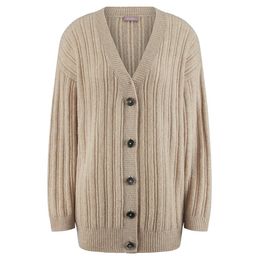 include - Strickjacke mit Kaschmir, beige, Gr. 42 / M - Kaschmir