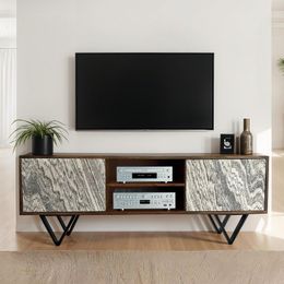 TV Schrank FineBuy Lowboard 150 cm Holz Massiv Fernsehkommode Fernsehschrank
