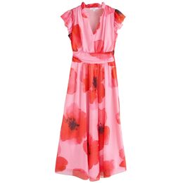 Next Kleid Damen Gr&ouml;&szlig;e 48 hellpink / rot / schwarz Sommerkleid